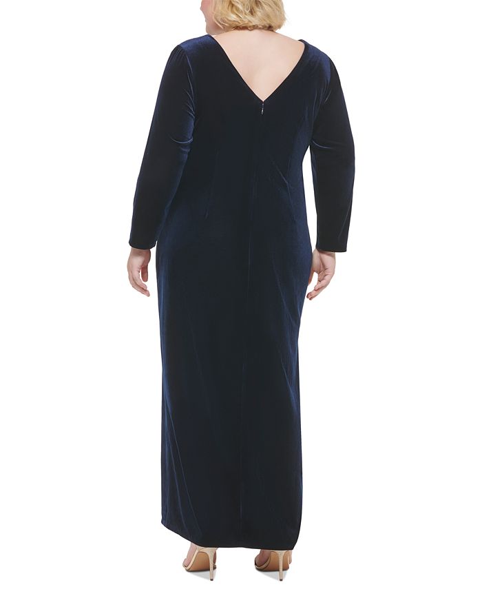 Eliza J Plus Size Long Sleeve Velvet Maxi Dress And Reviews Dresses