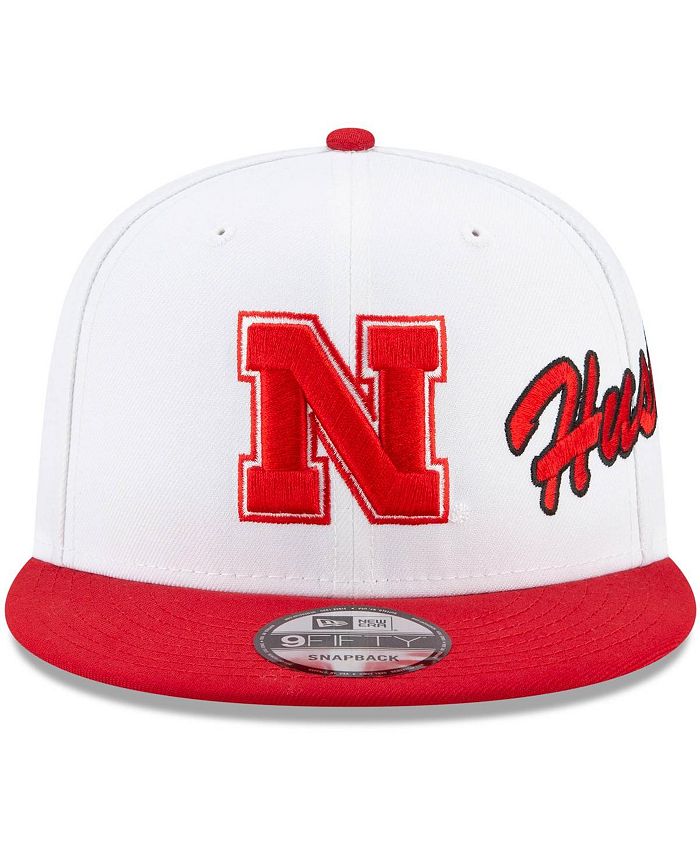 New Era Men's White, Scarlet Nebraska Huskers Two-Tone Side Script ...