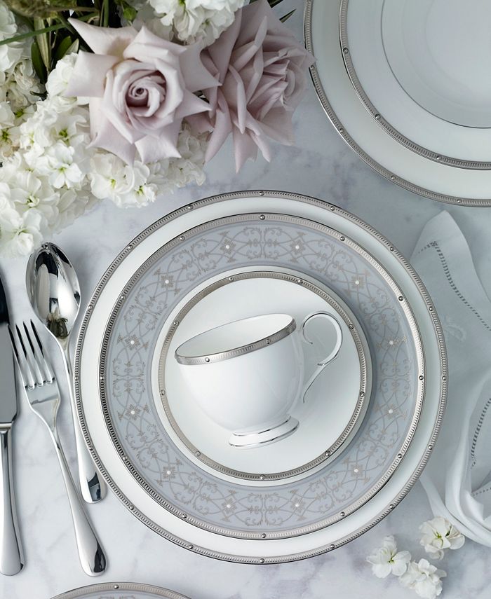 Noritake Rochelle Platinum Set of 4 Dinner Plates, Service For 4 - Macy's