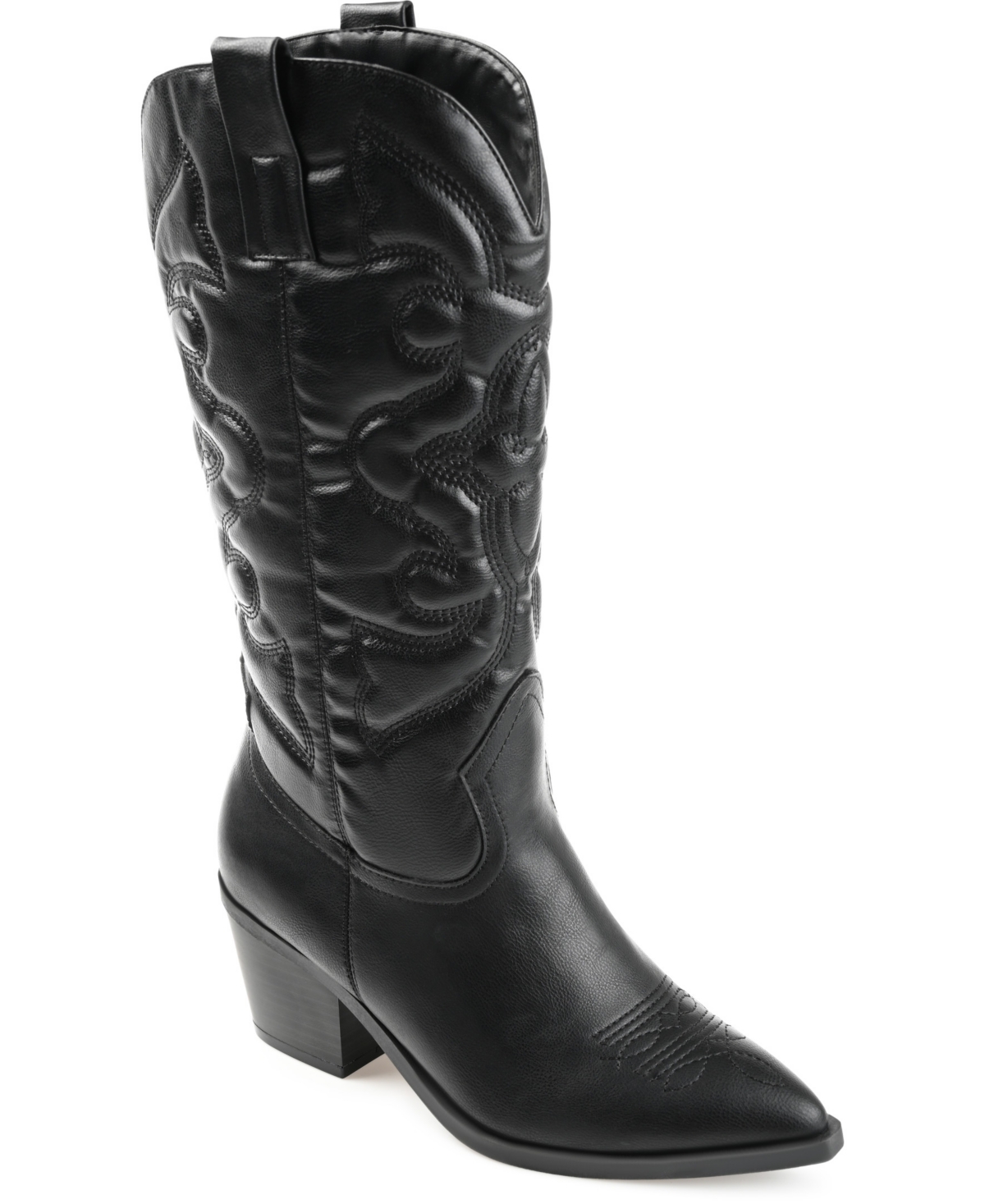 Journee Collection Womens Chantry Mid Shaft Western Boots - Black