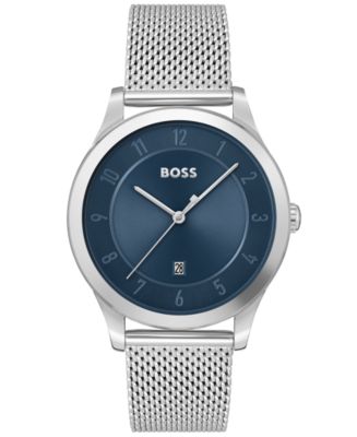 BOSS Men's Purity Silver-Tone Stainless Steel Bracelet Watch, 41mm - Macy's