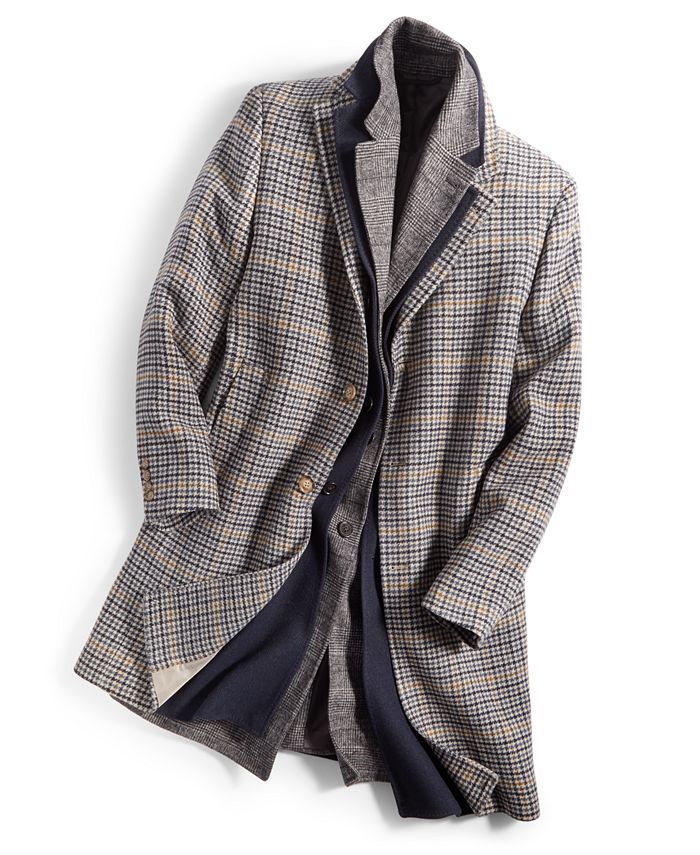 Lauren Ralph Lauren Men's Classic-Fit Plaid Overcoat - Macy's