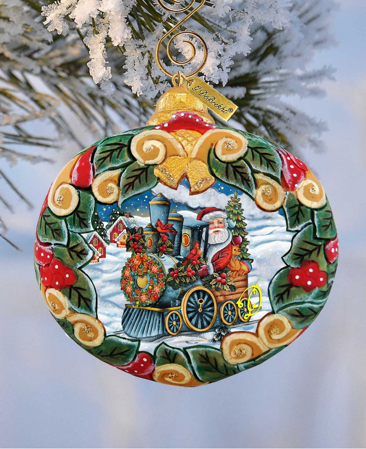 Click here for G.DeBrekht Santa Express Wreath Sculpted Hand  Pai... prices