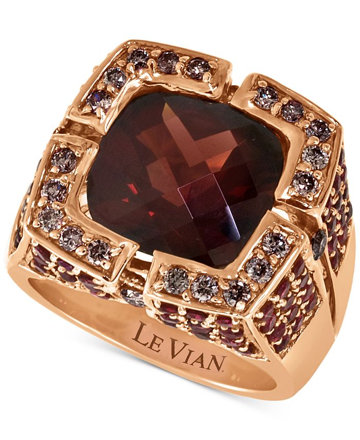 Le Vian Pomegranate Garnet 9 Ct T W And Chocolate Diamond 3 4 Ct T