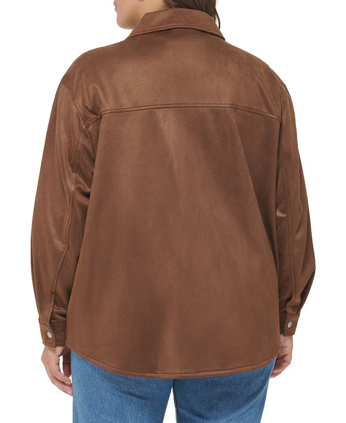 Levi's Trendy Plus Size Faux-Suede Shacket - Macy's