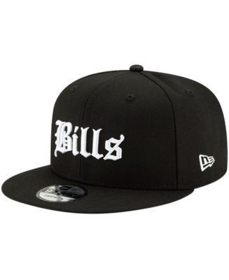 Men's New Era Black Buffalo Bills Gothic Script 9FIFTY Adjustable ...