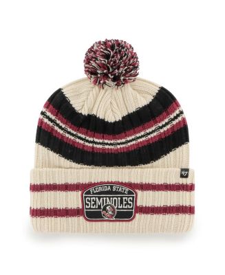 Men's '47 Natural Florida State Seminoles Hone Patch Cuffed Knit Hat ...