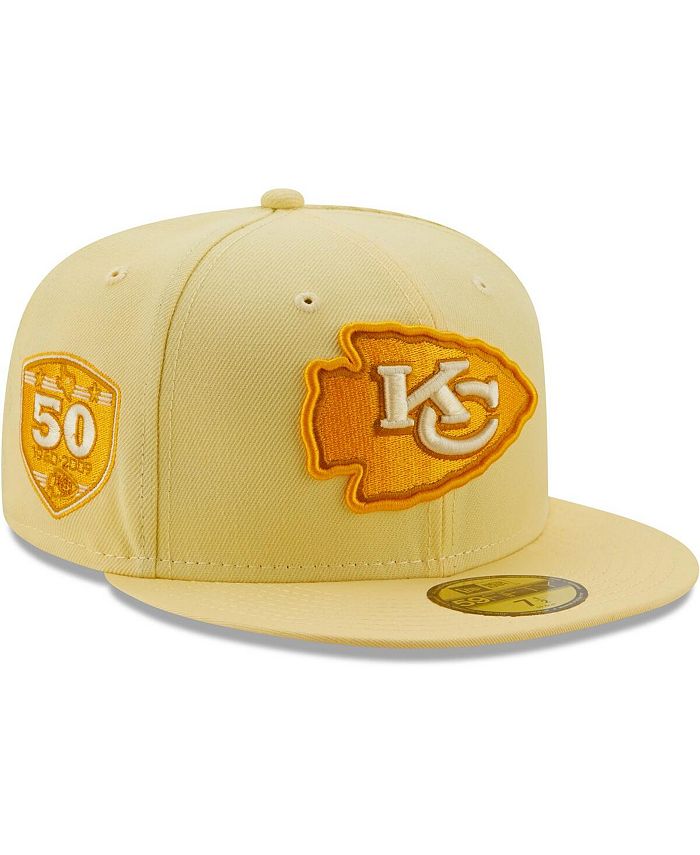 New Era Men's Yellow Kansas City Chiefs 50 Years The Pastels 59FIFTY ...