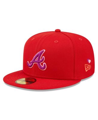 Men's New Era Red Atlanta Braves Purple Undervisor 59FIFTY Fitted Hat ...