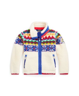Little Girls and Toddler Girls Fair Isle Full-Zip Teddy Fleece Jacket ...