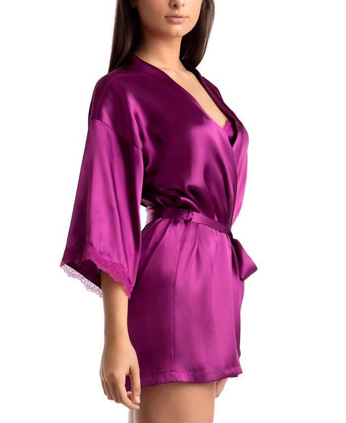 Linea Donatella Women's Flirty Gems Wrap Robe, Cami & Shorts Pajama Set ...