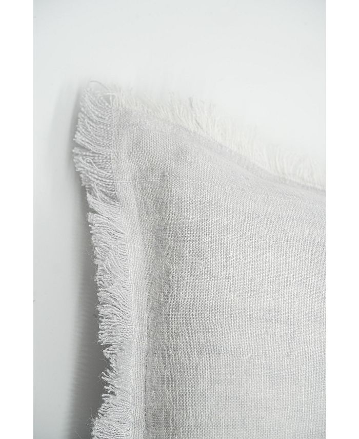 Anaya Home Light Grey Crossdye Linen Down Euro Pillow - Macy's