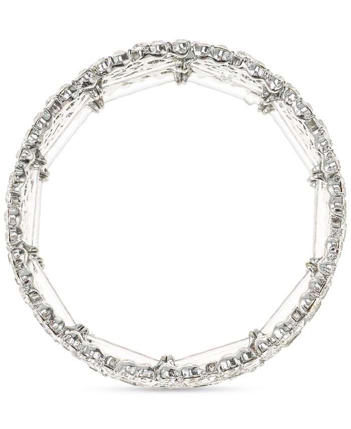 I.N.C. International Concepts Wide Crystal Cluster Stretch Bracelet ...