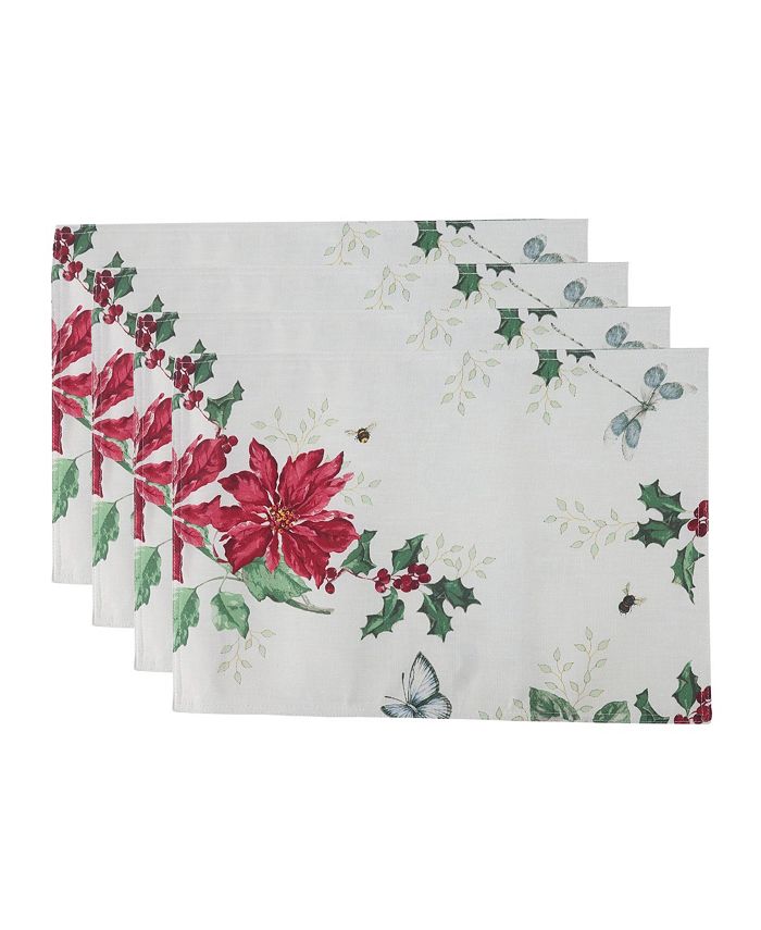 Lenox Butterfly Meadow Poinsettia Table Linens Collection - Macy's