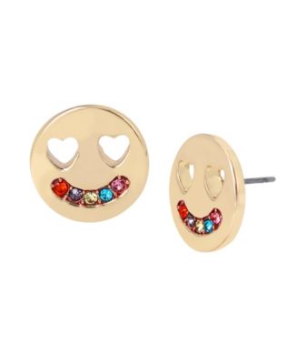 Betsey Johnson Smiley Stud Earrings - Macy's