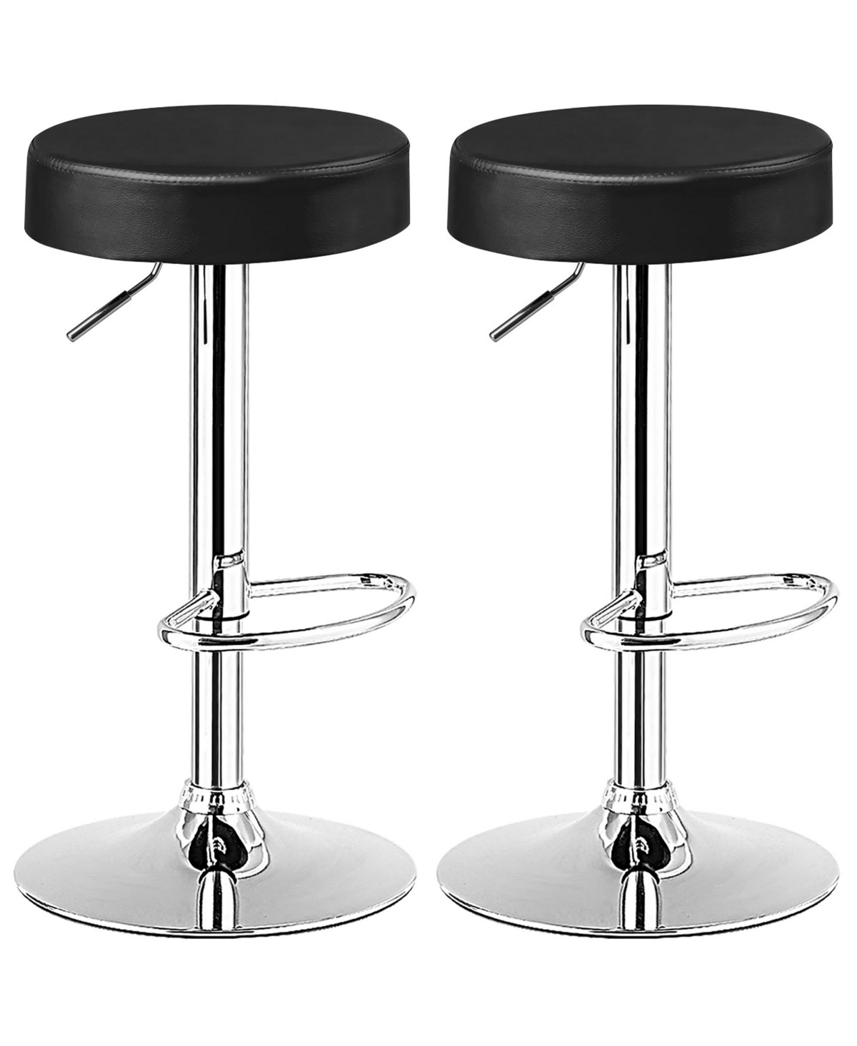 Click here for Set of 2 Round Bar Stool Adjustable Swivel Pub Cha... prices