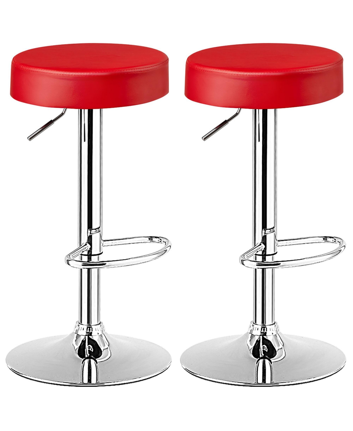 Click here for Set of 2 Round Bar Stool Adjustable Swivel Pub Cha... prices