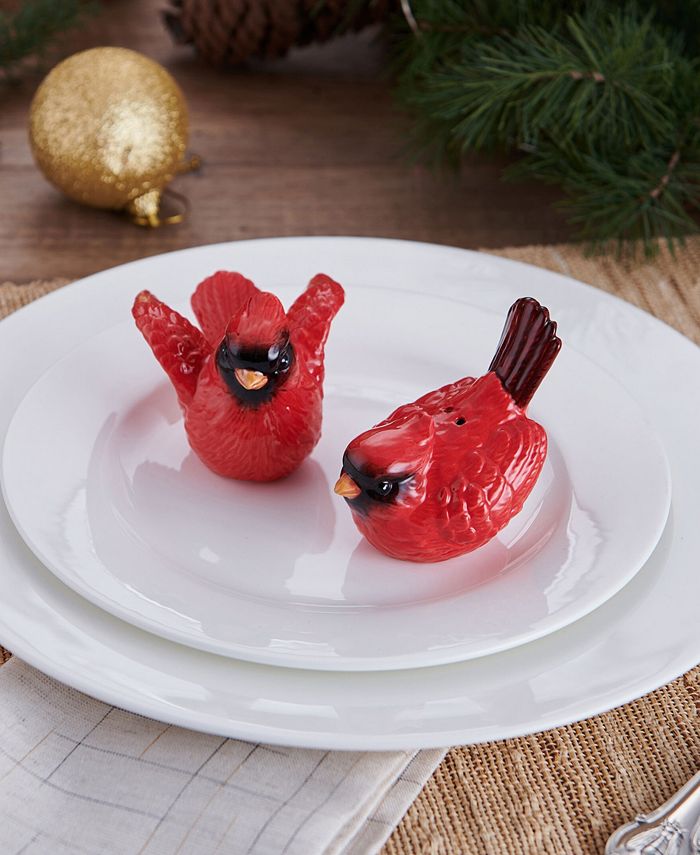 Fitz and Floyd Chalet Cardinal Salt and Pepper Shaker, Set of 2 - Macy's