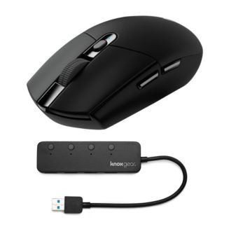 Logitech G305 Lightspeed Wireless Gaming Mouse (Black) With 4 Port Usb ...