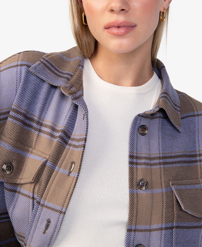 Sanctuary Cotton Starstruck Cropped Plaid Shacket - Macy's