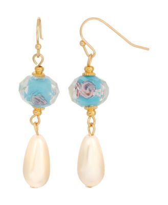 Imitation pearl drop earrings store
