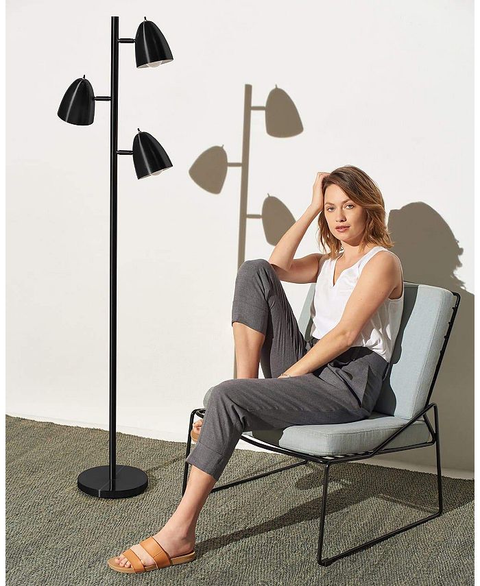 Brightech Jacob LED Tree Floor Lamp with Adjustable Head - Black - Macy's