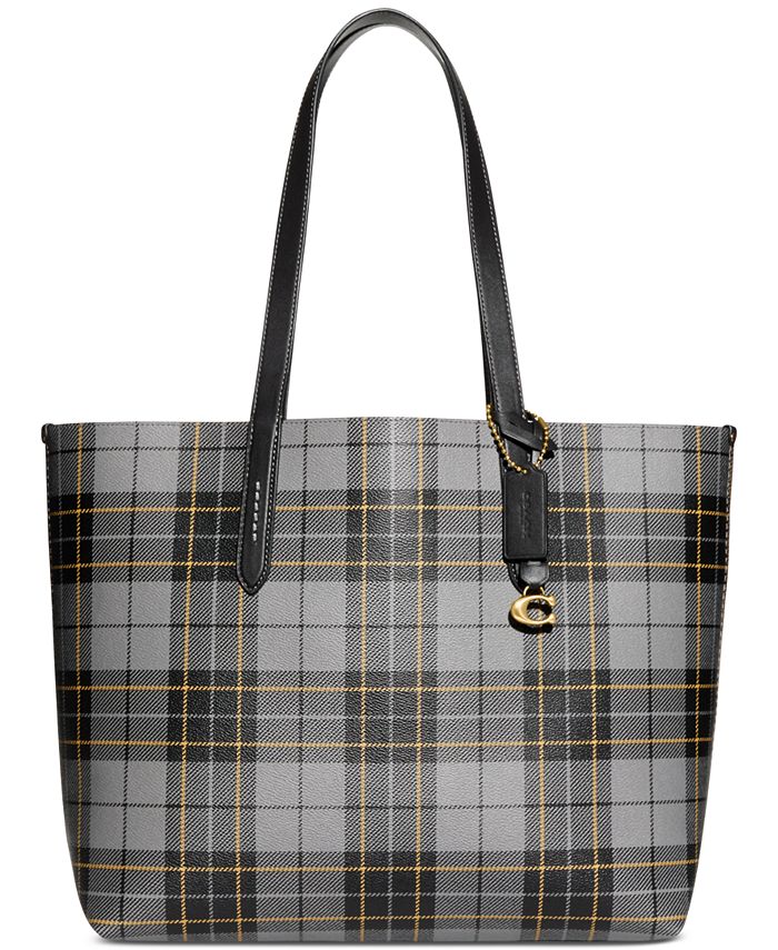 COACH Plaid Print Highline Tote with C dangle & Reviews - Handbags ...
