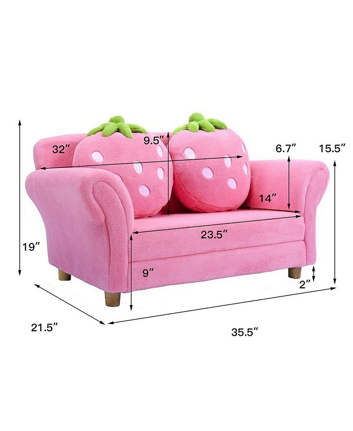 Costway Kids Sofa Strawberry Armrest Chair Lounge Couch Children - Macy's
