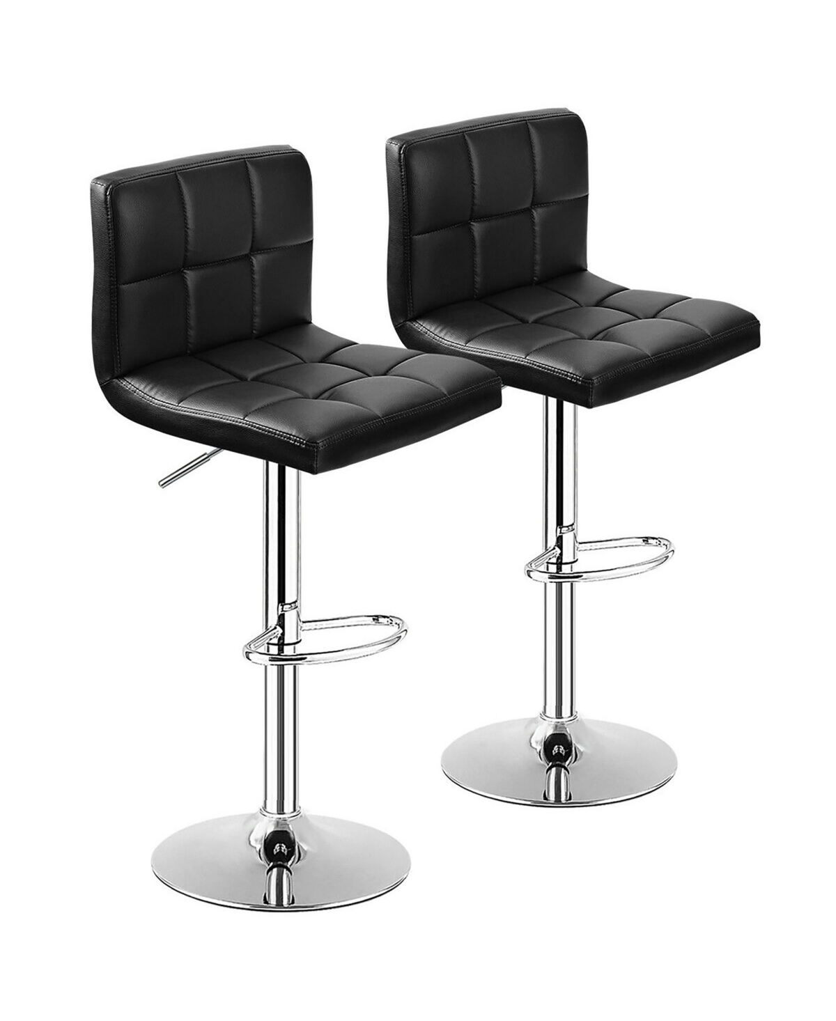 Click here for Set of 2 Bar Stools Pu Leather Adjustable Barstool... prices