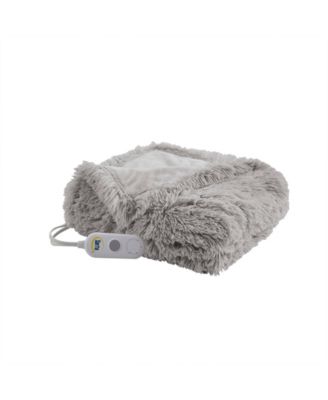 Serta Shaggy Electric Faux-Fur Throw, 50" x 60" - Macy's