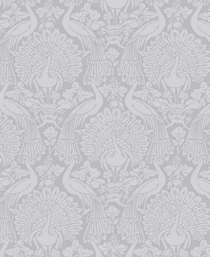 Laura Ashley Peacock Damask Wallpaper - Macy's