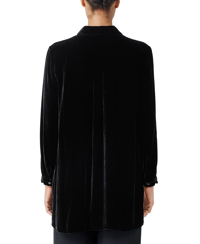 Eileen Fisher Women's Silk & Velvet Button-Up Shirt - Macy's