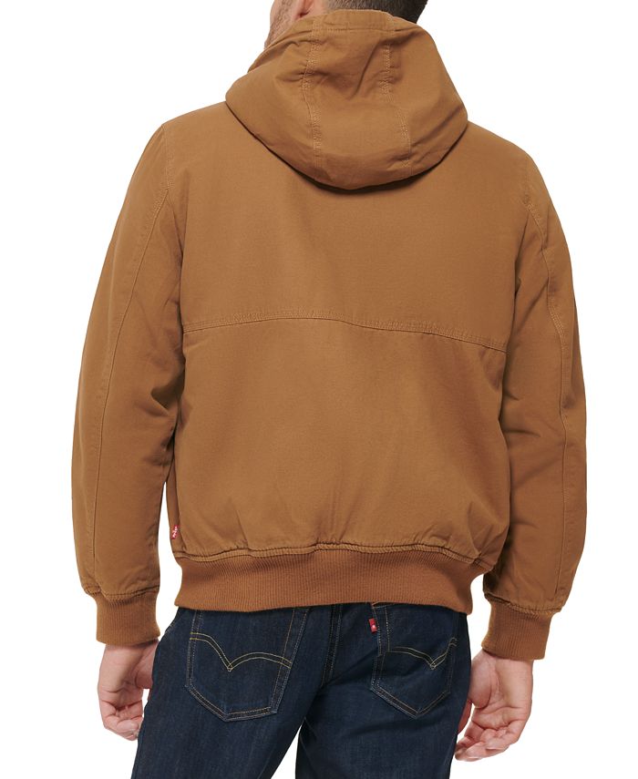 Levi's Men's Cotton Workwear Sherpa Hooded Bomber Jacket & Reviews - Coats & Jackets - Men - Macy's