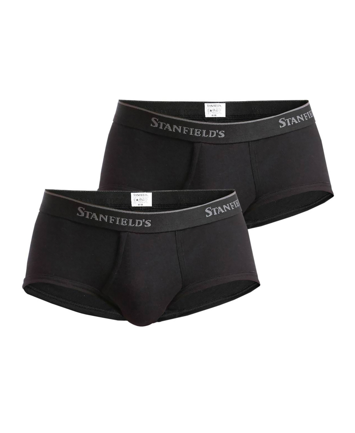 Stanfields Mens Supreme Cotton Blend Regular Rise Briefs  Pack of 2 - Black