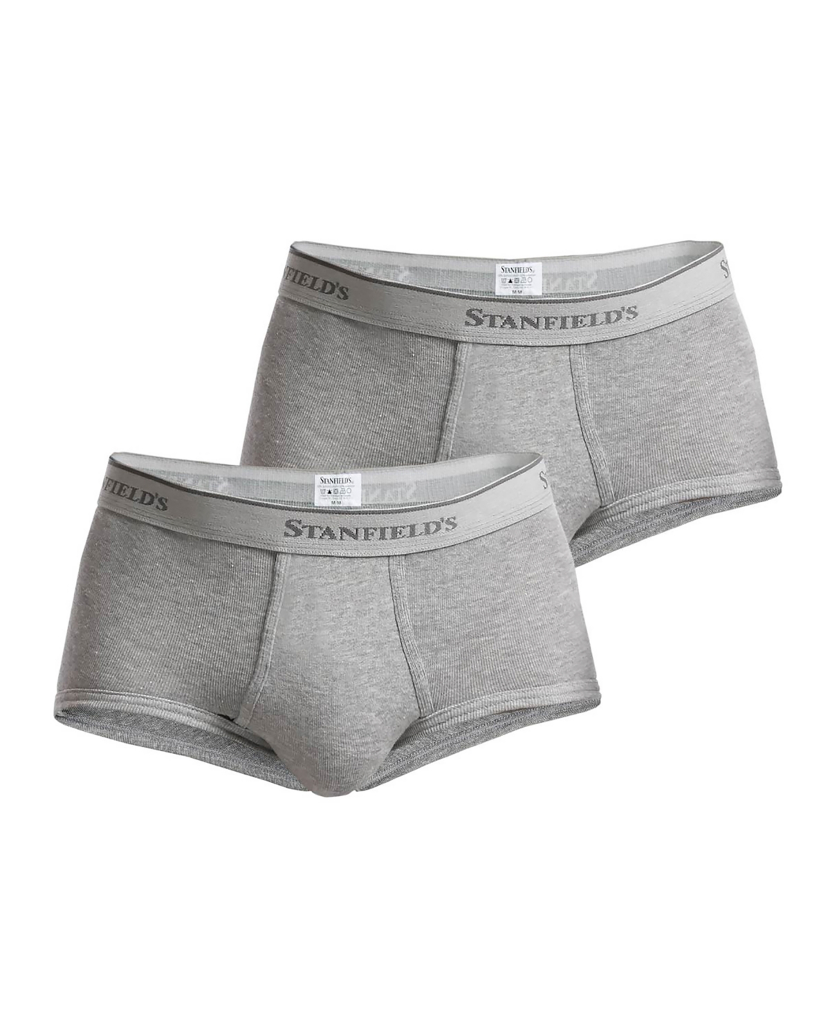 Stanfields Mens Supreme Cotton Blend Regular Rise Briefs  Pack of 2 - Gray Mix