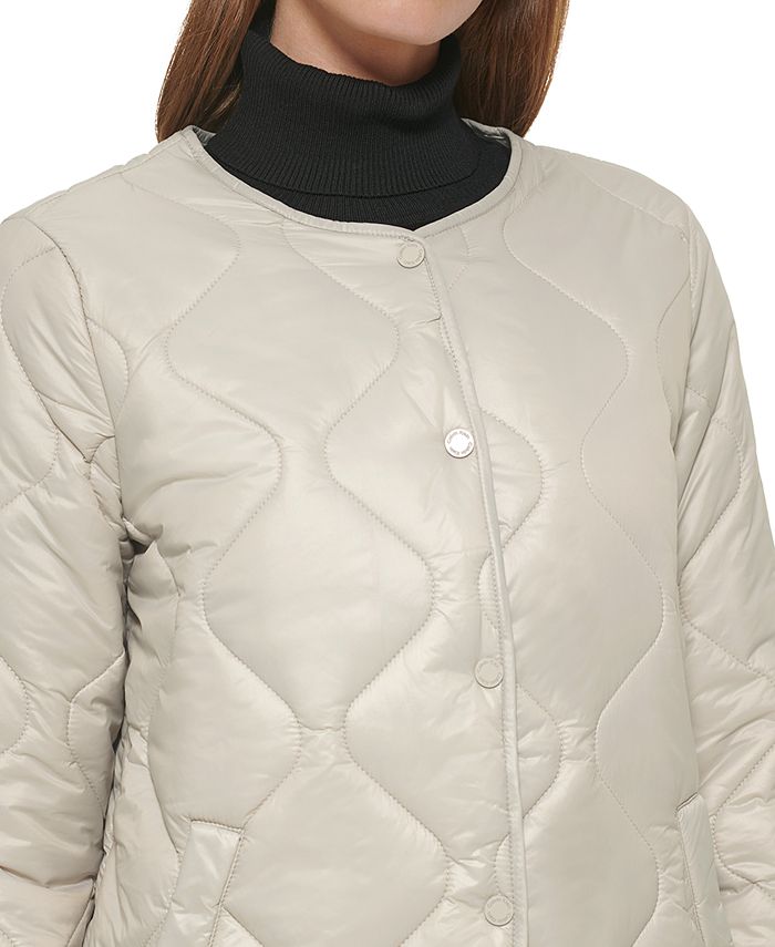 Calvin Klein Women's Collarless Onion Quilted Coat - Macy's