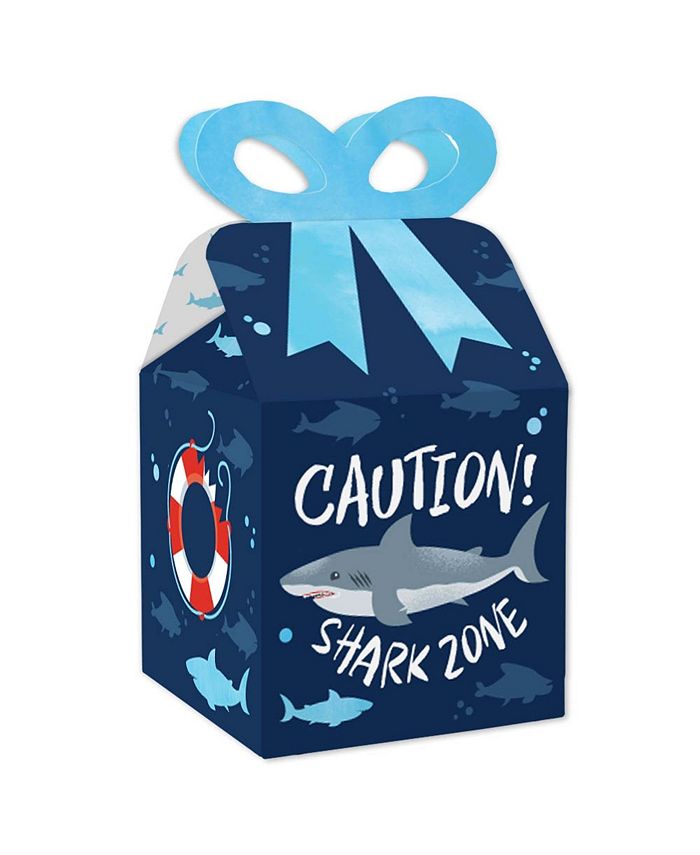 Big Dot of Happiness Shark Zone - Square Favor Gift Boxes - Jawsome ...