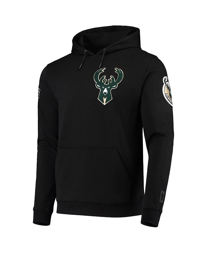Pro Standard Men's Black Milwaukee Bucks Chenille Team Pullover Hoodie ...