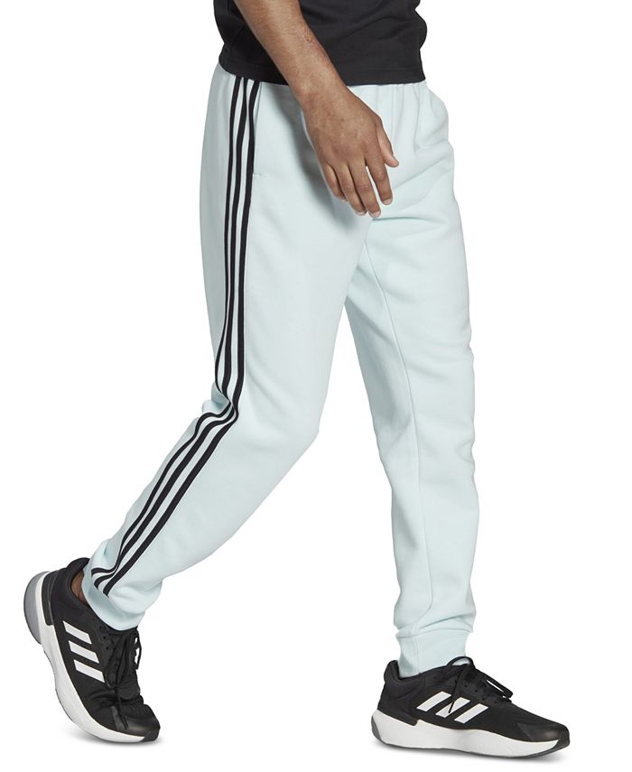 adidas Men's Essentials Fleece Tapered Cuff 3-Stripe Jogger Pants - Macy's