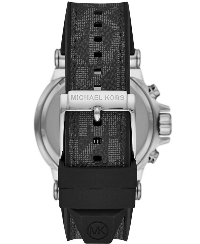 Michael Kors Men's Dylan Chronograph Black Polyvinyl Chloride Strap ...