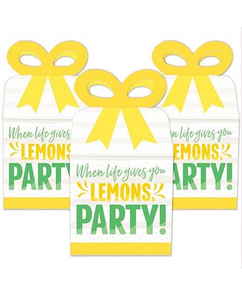 Big Dot of Happiness So Fresh - Lemon - Square Favor Gift Boxes ...