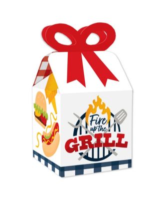 Big Dot of Happiness Fire Up the Grill - Square Favor Gift Boxes ...