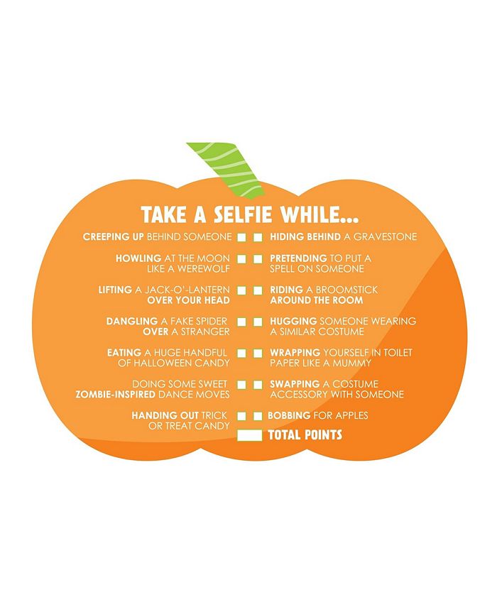 Big Dot of Happiness Jack-O'-Lantern Halloween - Selfie Scavenger Hunt ...