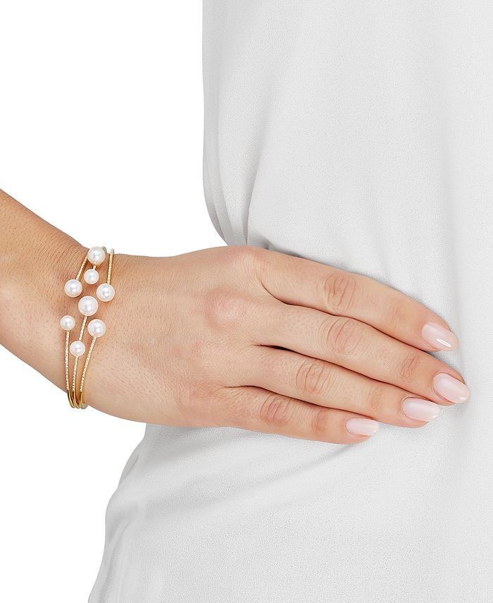 Honora Cultured Freshwater Pearl (6 - 8-1/2mm) & Diamond (1/3 ct. t.w ...