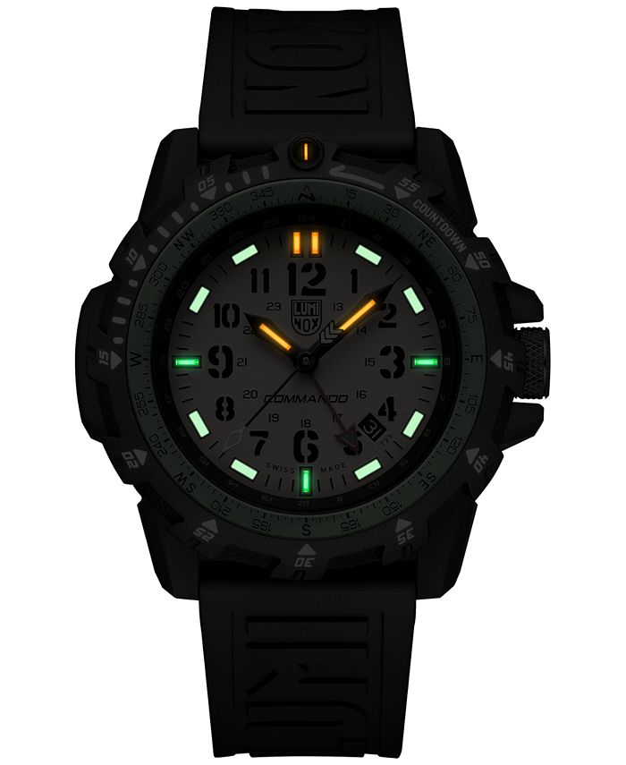 Luminox Men's Swiss Commando Raider Military GMT Black Rubber Strap ...