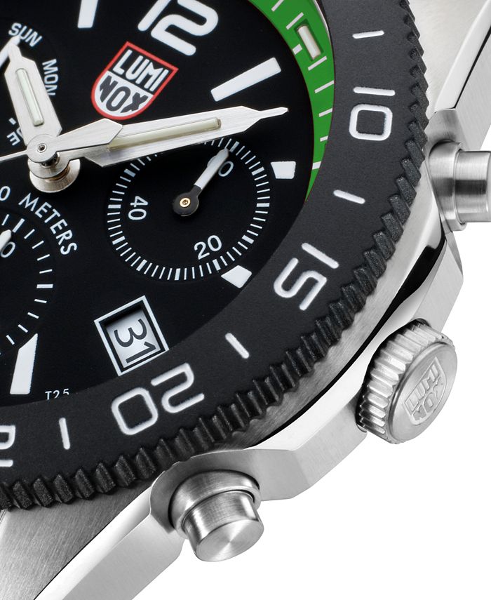 Luminox Men's Swiss Chronograph Pacific Diver Green Rubber Strap Watch ...