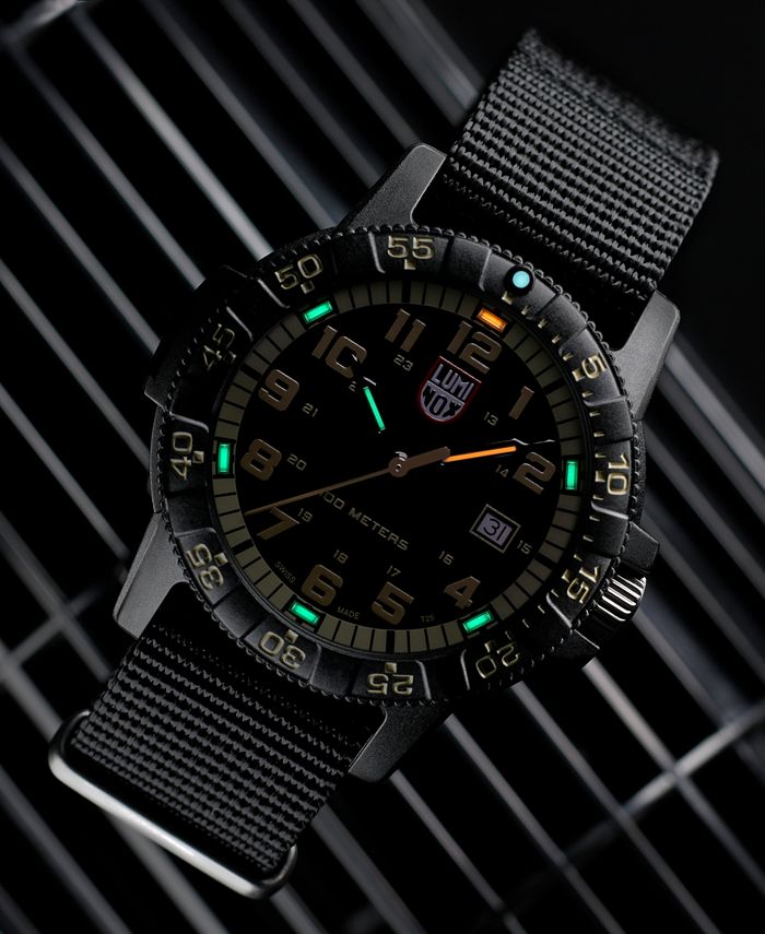 Luminox Men's Swiss Leatherback Sea Turtle Giant Dive Black NATO Strap ...