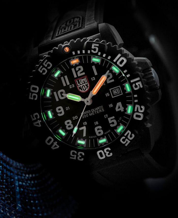 Luminox Men's Swiss Navy Seal ColorMark Black Rubber Strap Watch 44mm ...