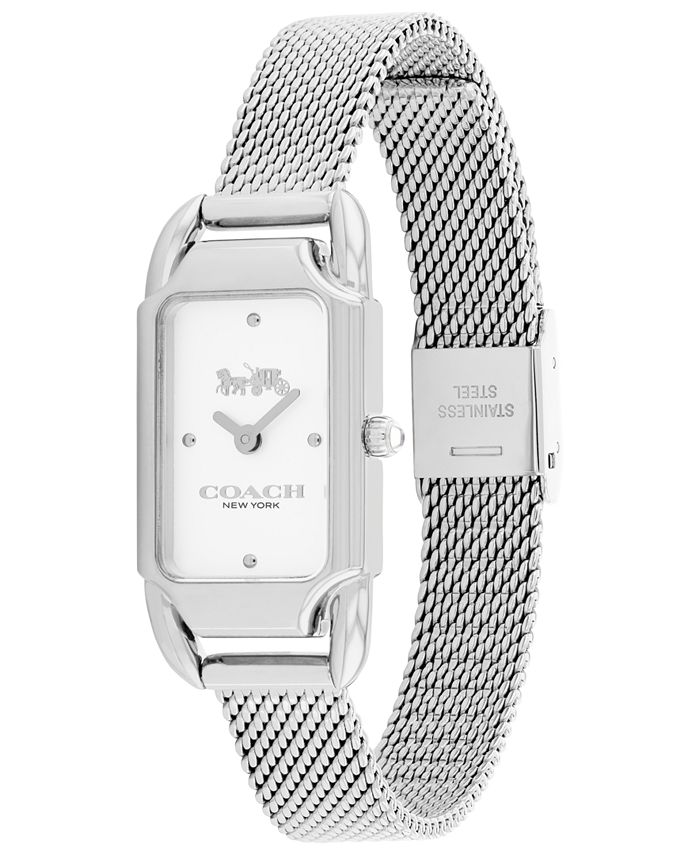 COACH Women's Cadie Stainless Steel Mesh Bracelet Watch, 17.5 x 28.5mm ...