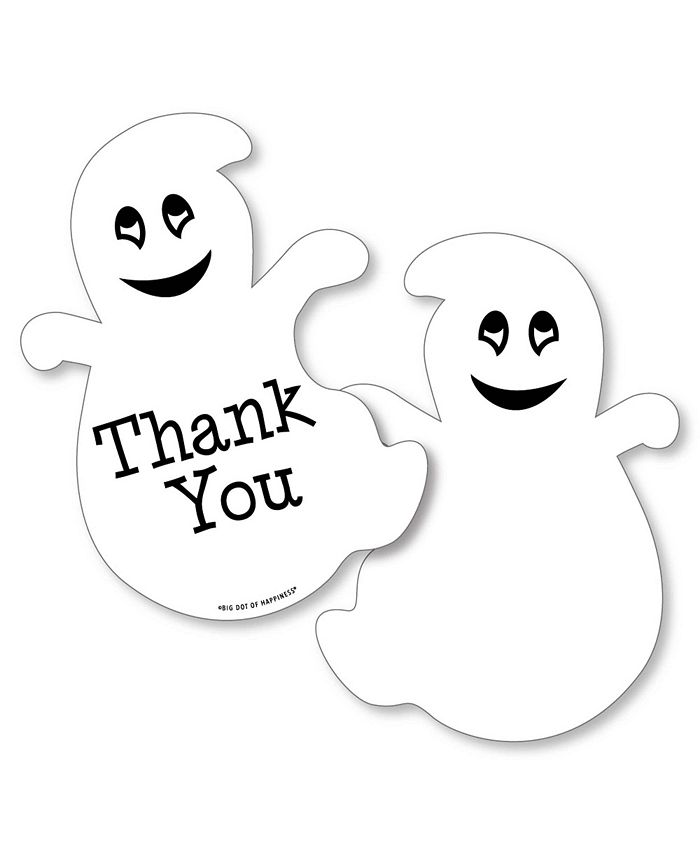 Big Dot of Happiness Spooky Ghost - Halloween Party Shaped Thank You ...